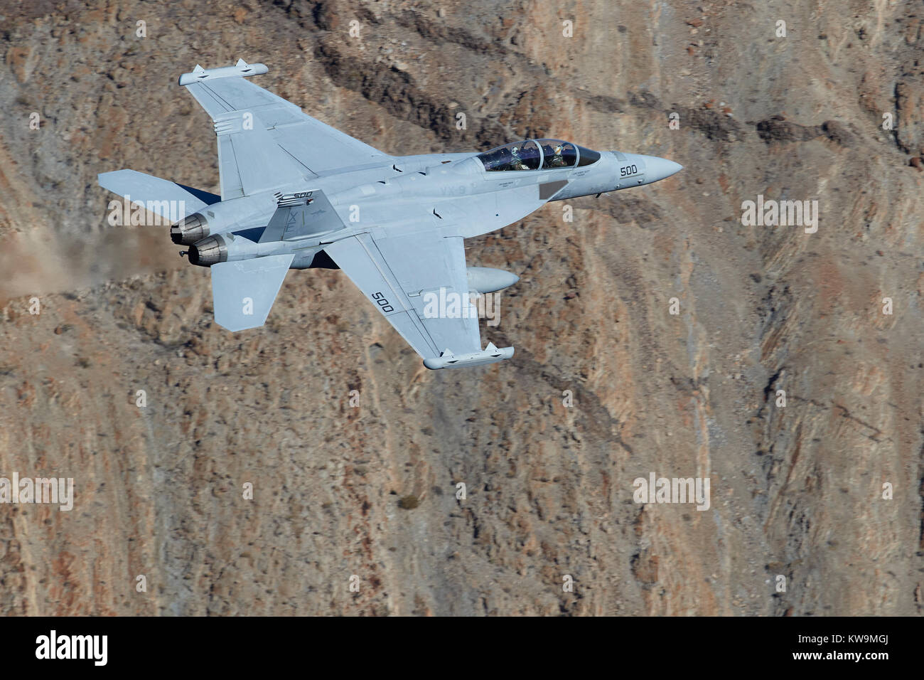US Navy EA-18G Growler Electronic Warfare Aircraft Flying At Low Level ...