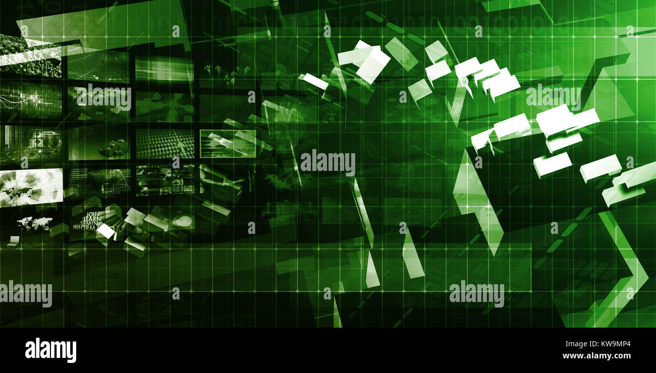 Digital Business World with Moving Data Management Stock Photo - Alamy