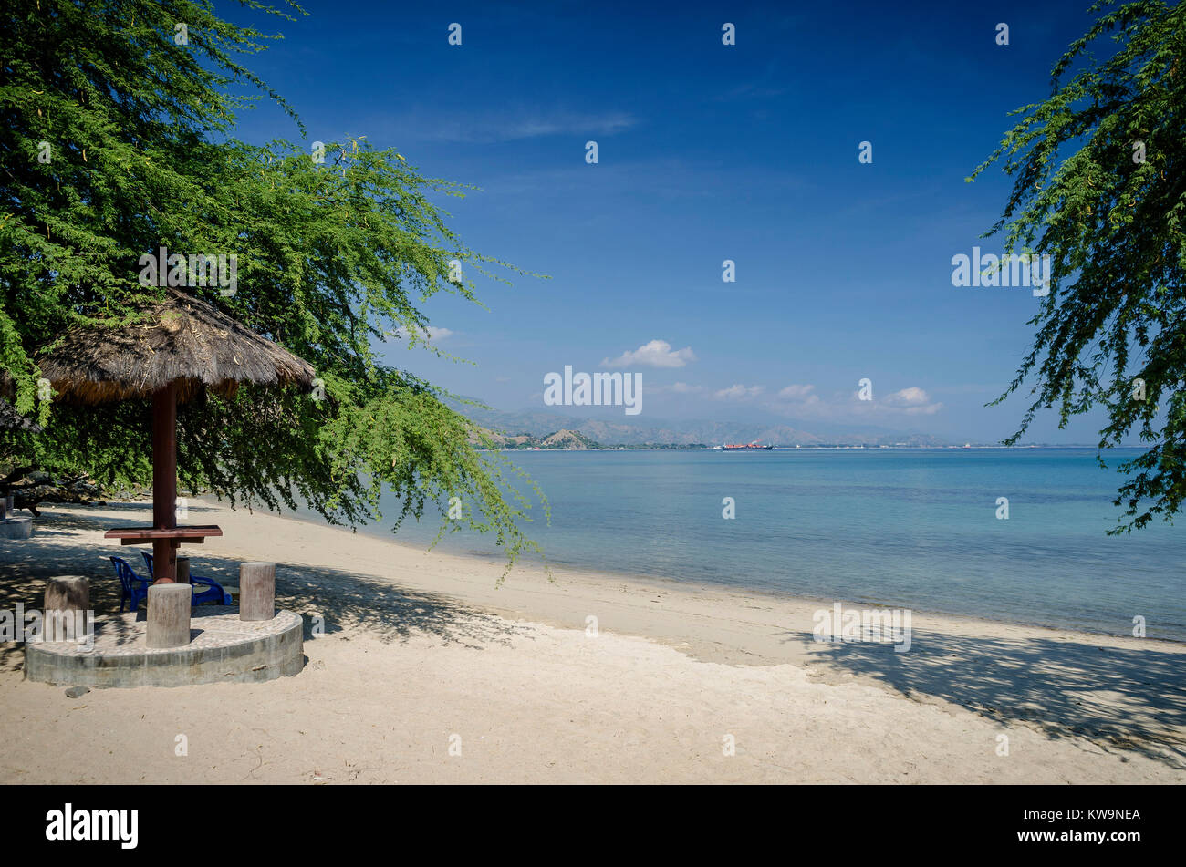 areia branca tropical beach view and coast near dili in east timor ...