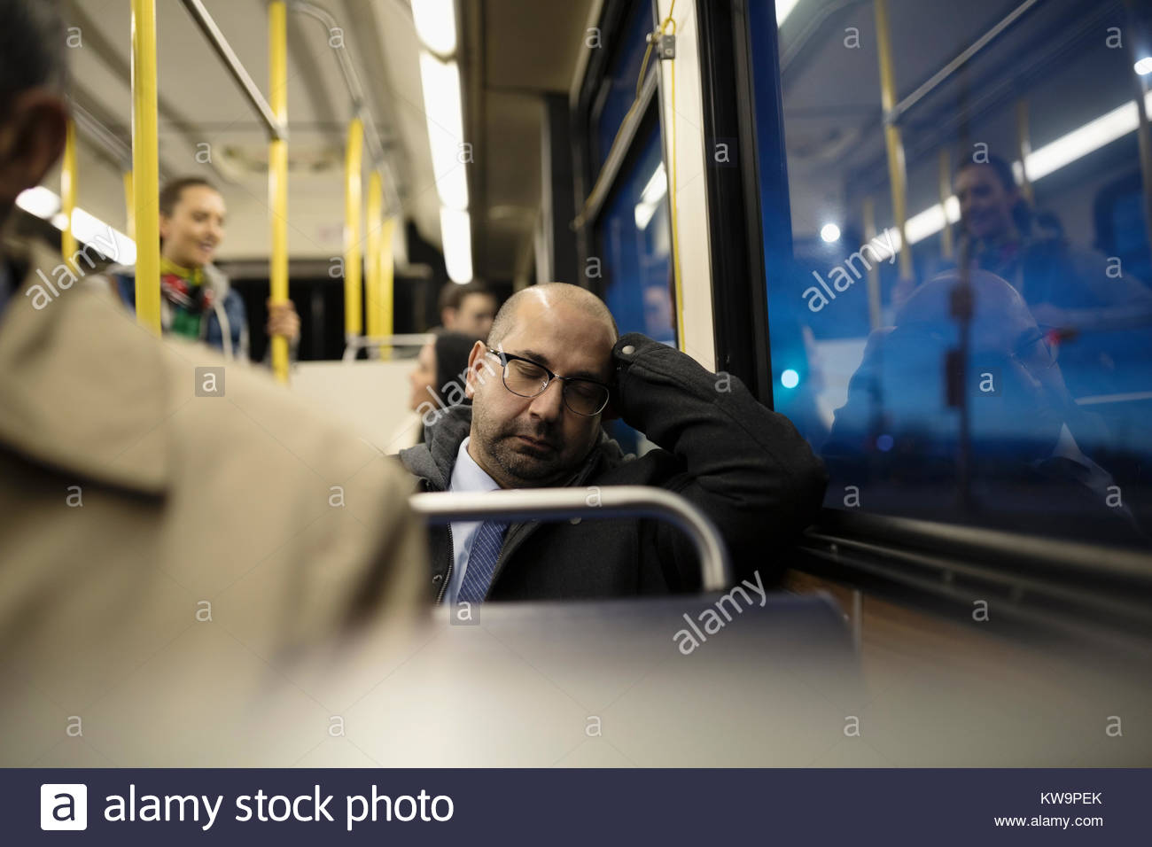 Bus passenger sleeping hi-res stock photography and images - Alamy