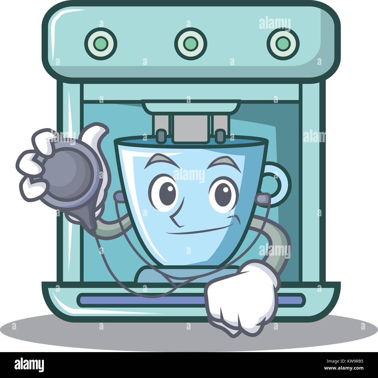Doctor coffee maker character cartoon Stock Vector Image & Art - Alamy