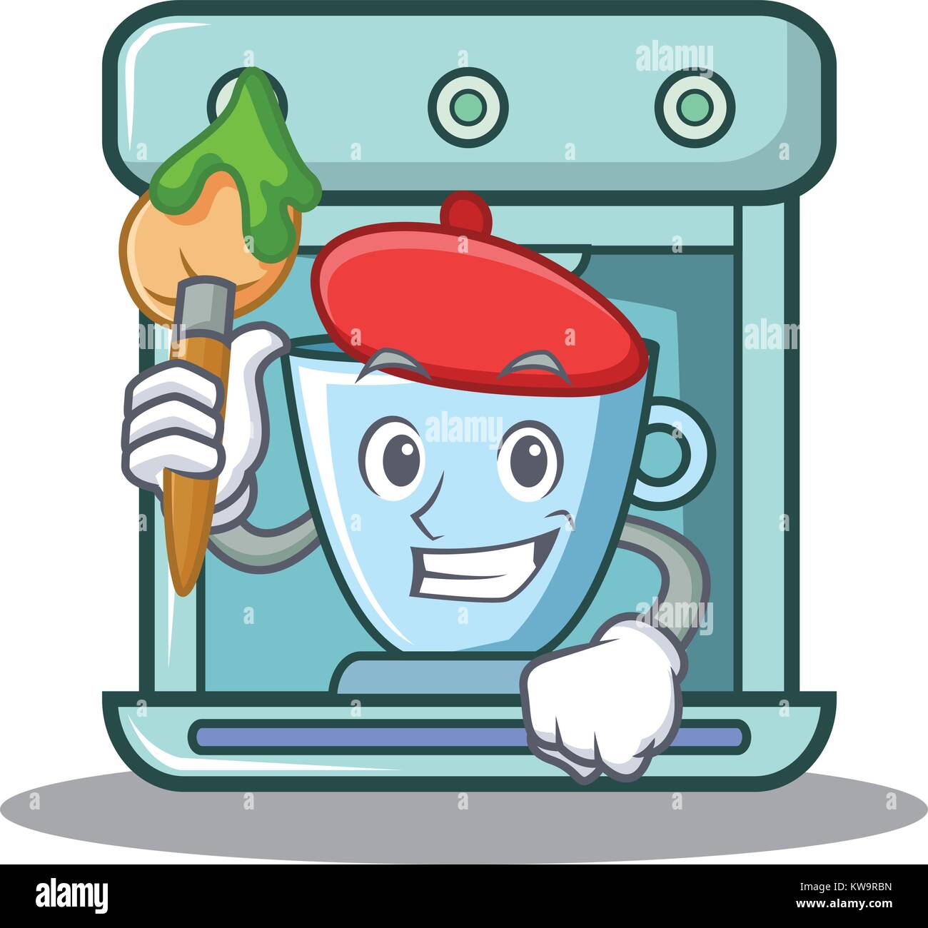 Artist coffee maker character cartoon Stock Vector Image & Art - Alamy