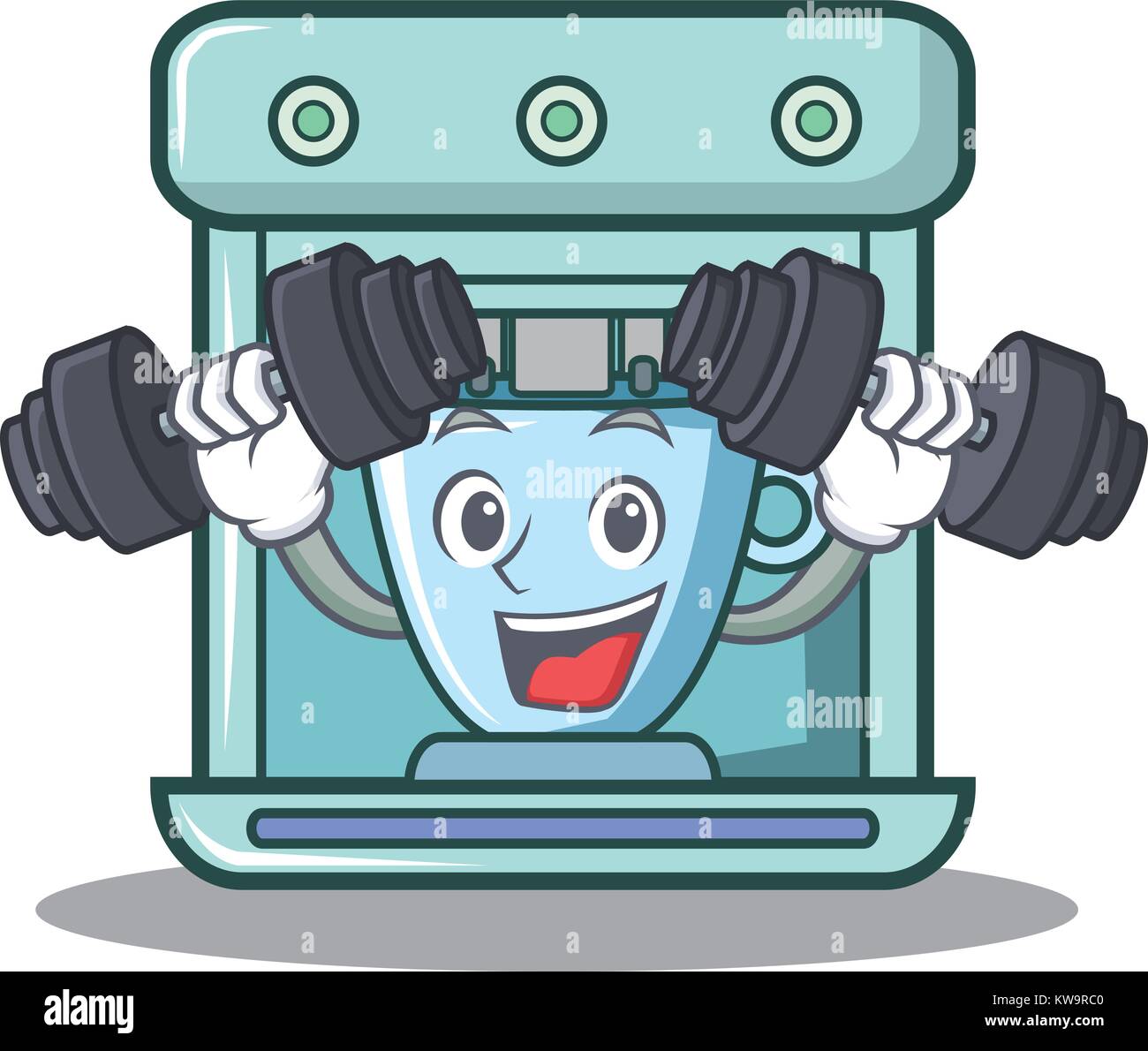 Fitness coffee maker character cartoon Stock Vector Image & Art - Alamy