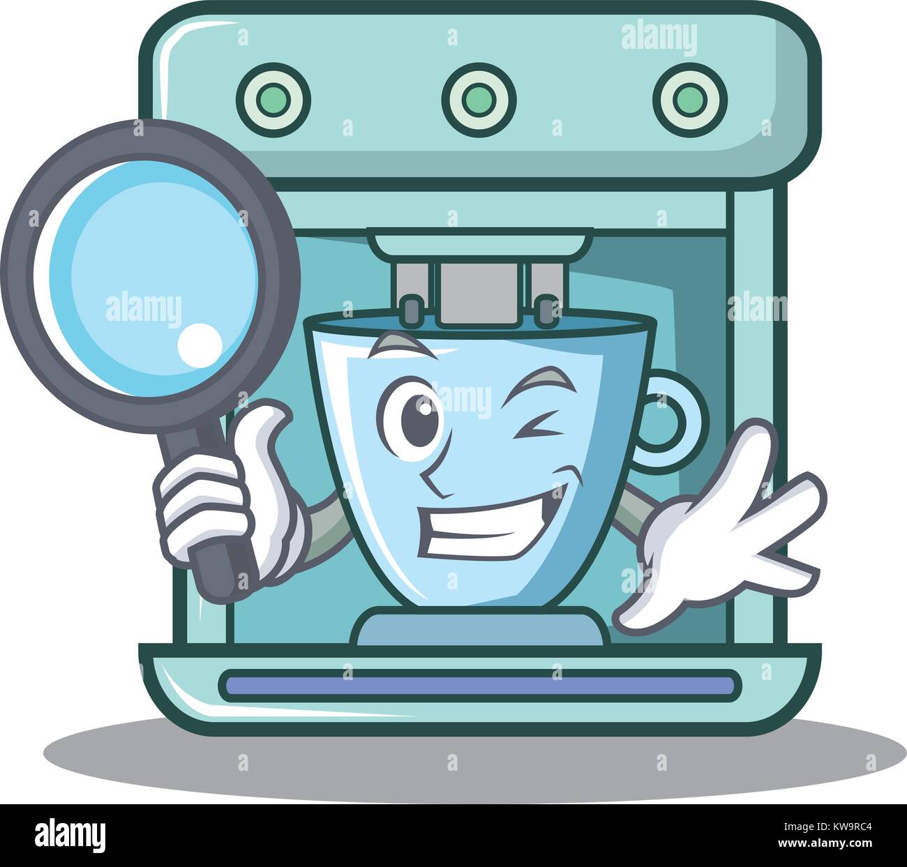 Detective coffee maker character cartoon Stock Vector Image & Art - Alamy