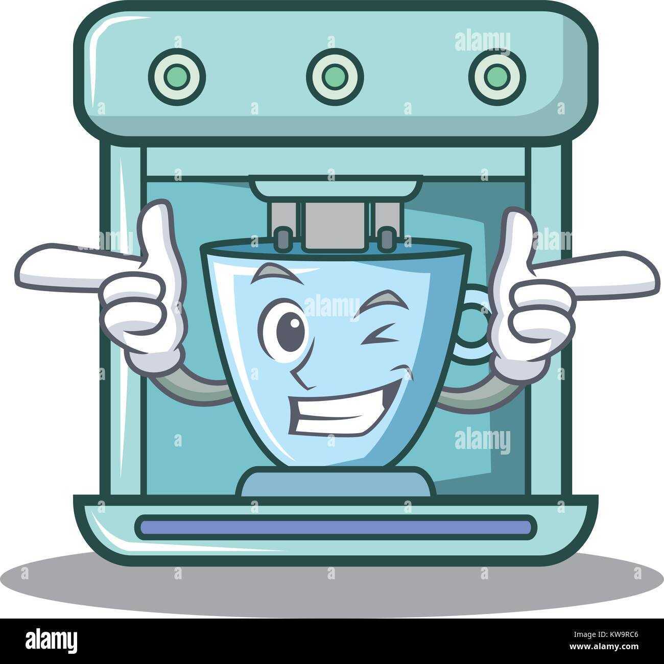 Wink coffee maker character cartoon Stock Vector Image & Art - Alamy