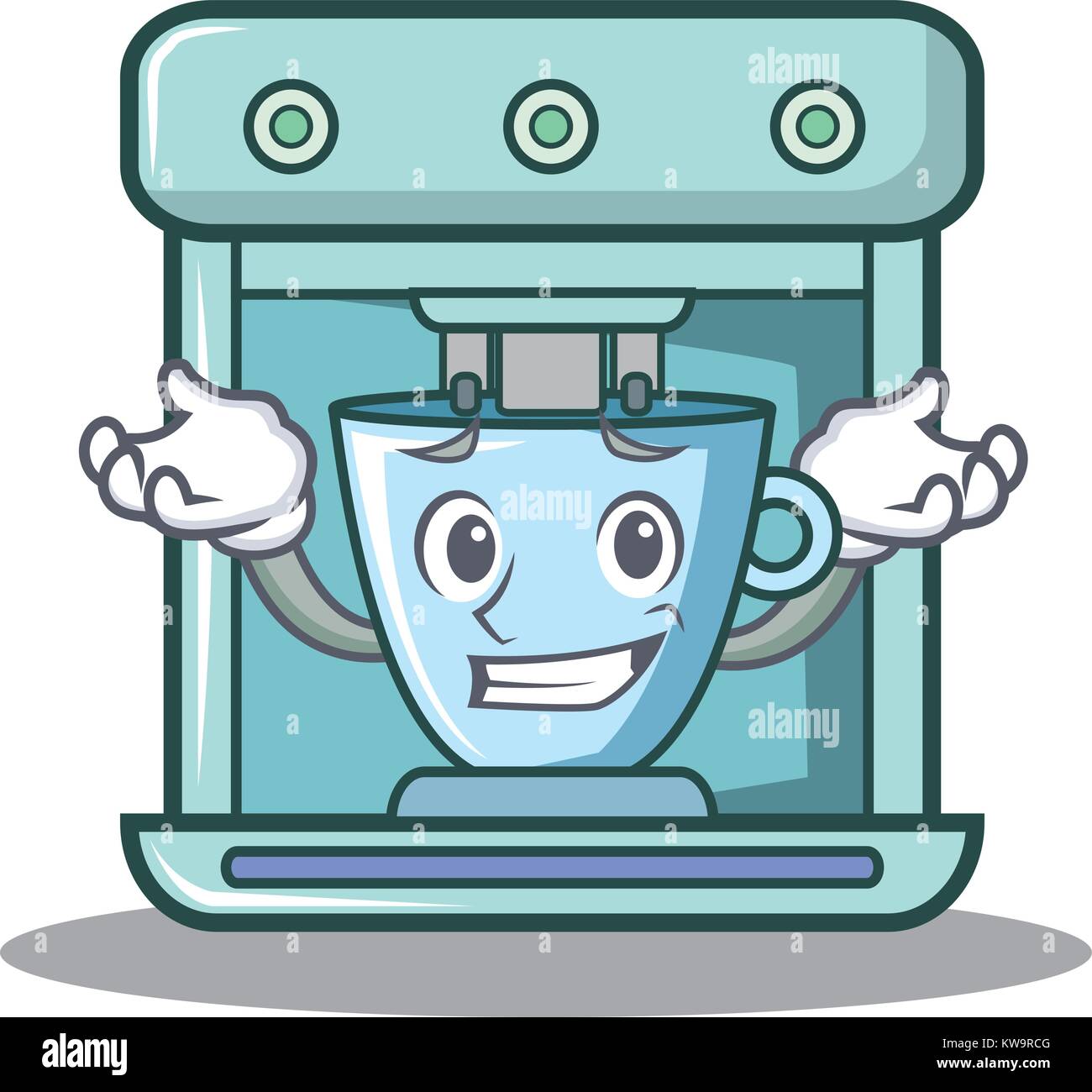 Grinning coffee maker character cartoon Stock Vector Image & Art - Alamy