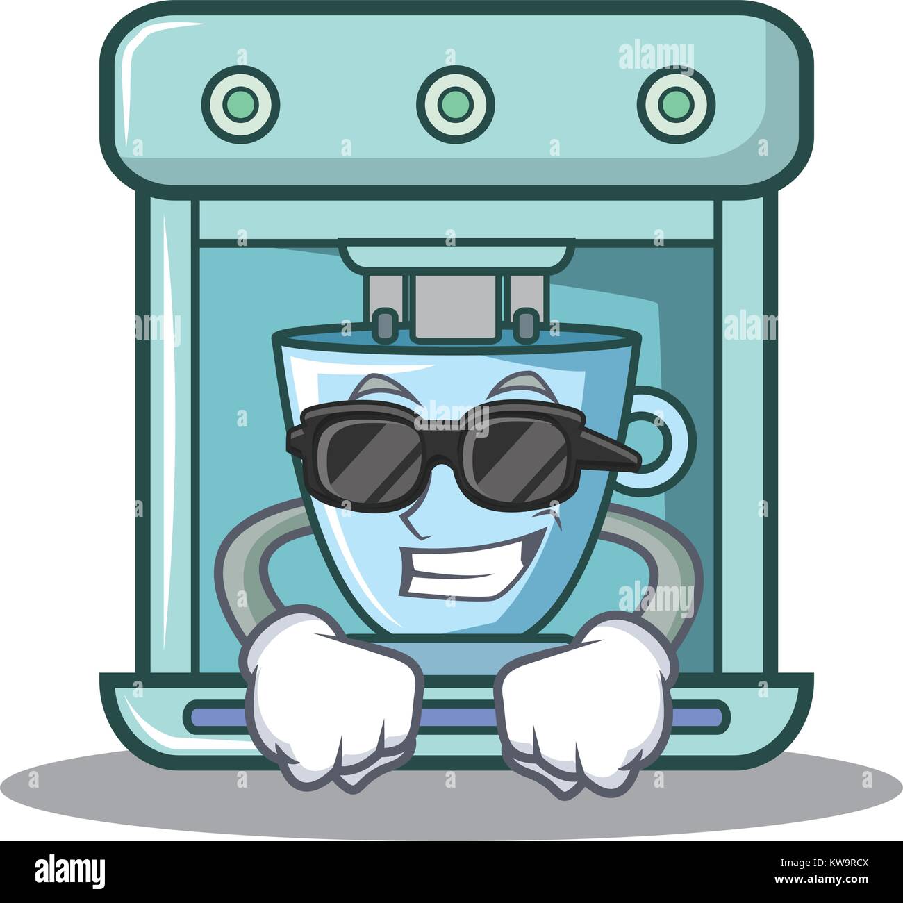 Super cool coffee maker character cartoon Stock Vector Image & Art - Alamy