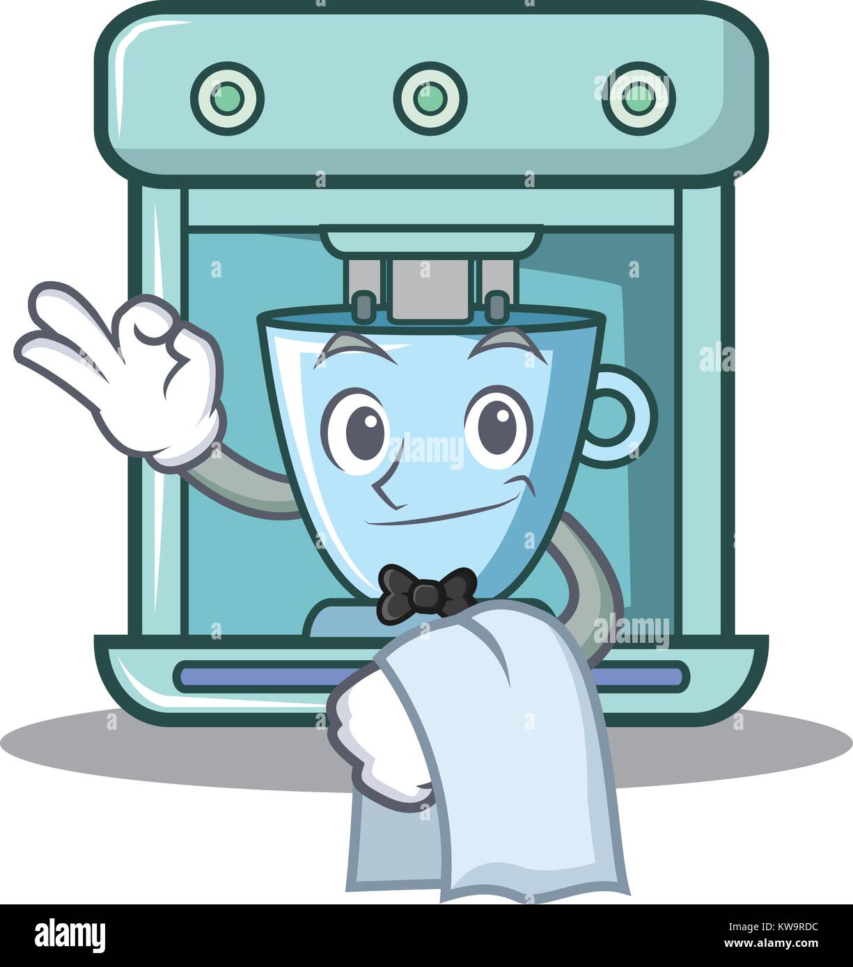 Waiter coffee maker character cartoon Stock Vector Image & Art - Alamy