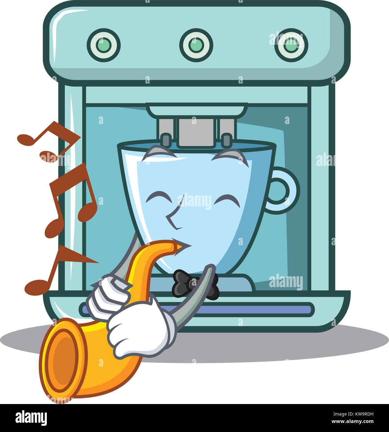 With trumpet coffee maker character cartoon Stock Vector Image & Art ...