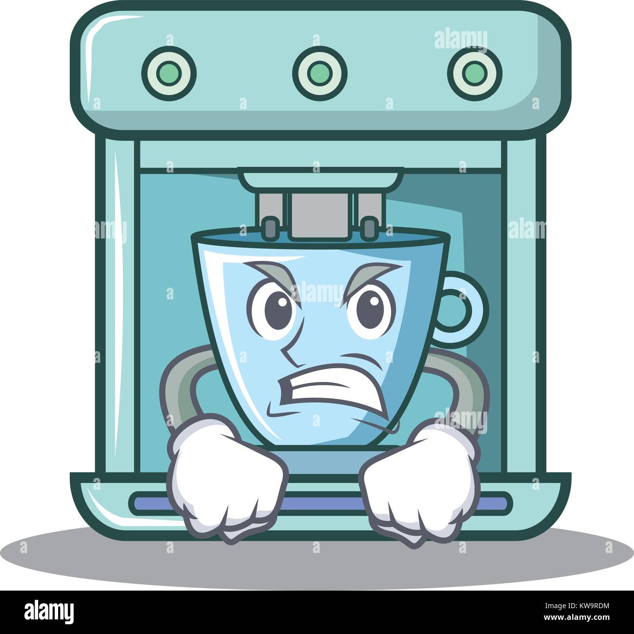 Angry coffee maker character cartoon Stock Vector Image & Art - Alamy