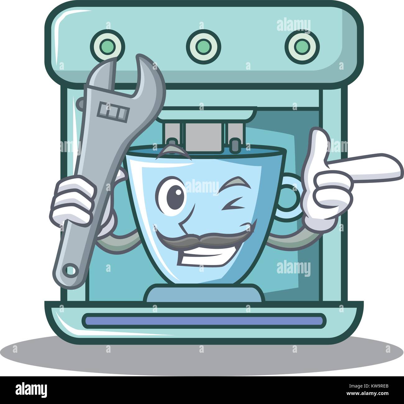 Coffee the mechanic Stock Vector Images - Alamy