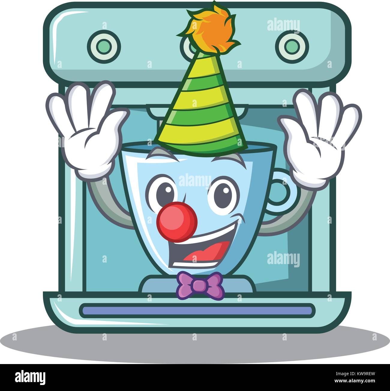 Clown coffee maker character cartoon Stock Vector Image & Art - Alamy