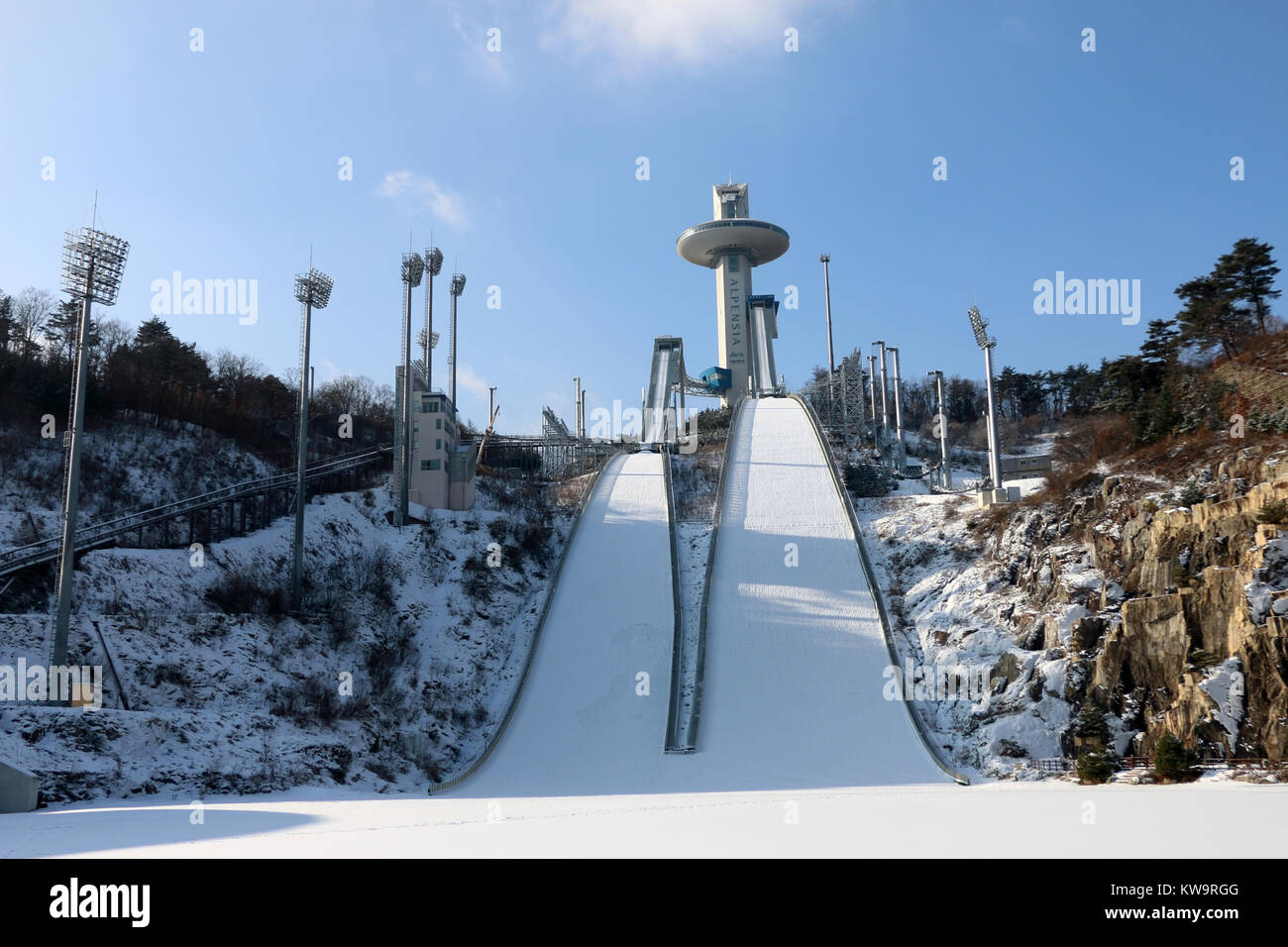 Alpensia Ski Jump, the site of the 2018 Pyeongchang Winter Olympics ...