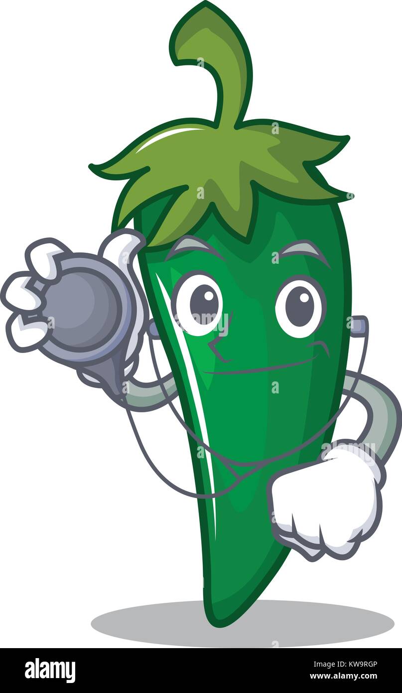 Doctor green chili character cartoon Stock Vector Image & Art - Alamy