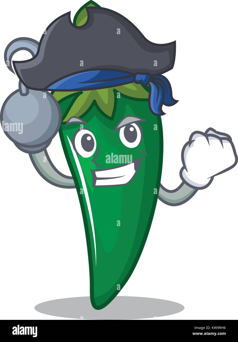 Pirate green chili character cartoon Stock Vector Image & Art - Alamy