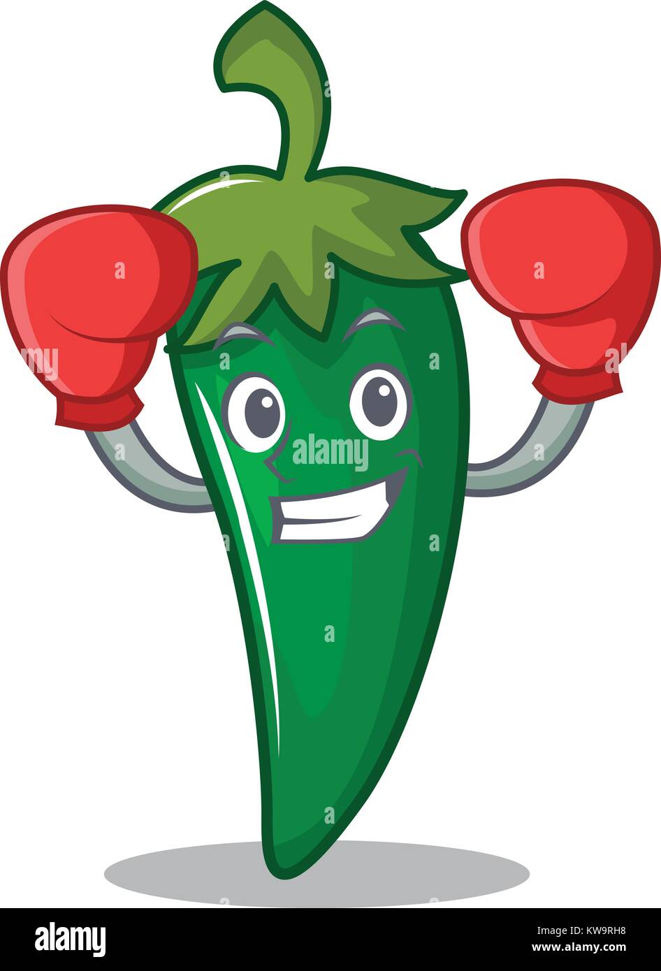Boxing green chili character cartoon Stock Vector Image & Art - Alamy