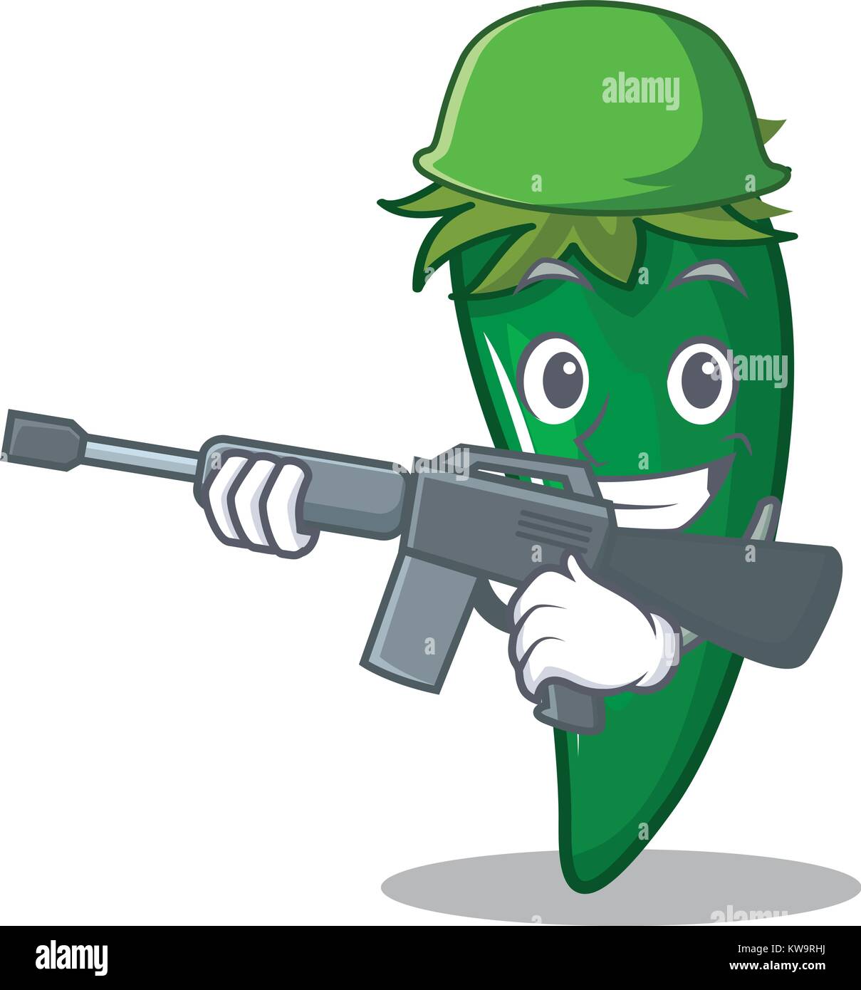 Army green chili character cartoon Stock Vector Image & Art - Alamy