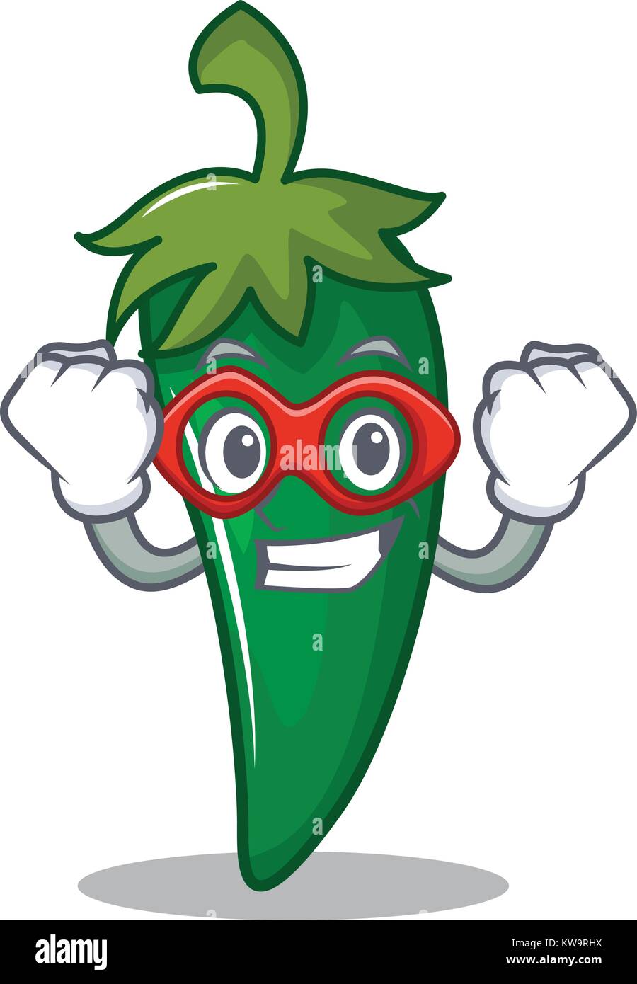 Super hero green chili character cartoon Stock Vector Image & Art - Alamy