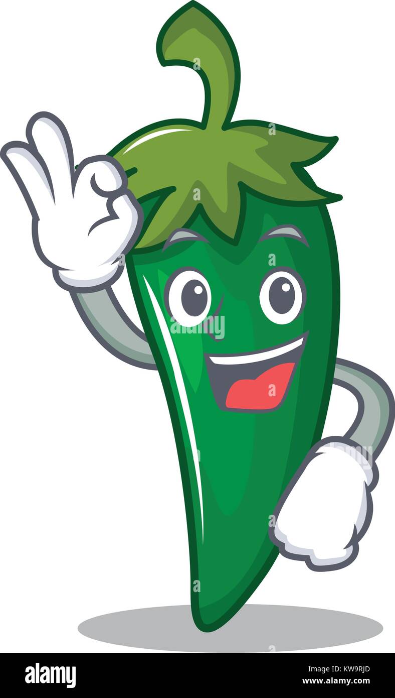 Okay green chili character cartoon Stock Vector Image & Art - Alamy