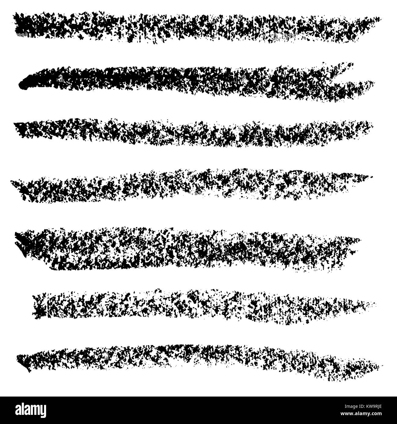 Chalk brushes set. Grunge elements with chalk texture. Hand drawn ...