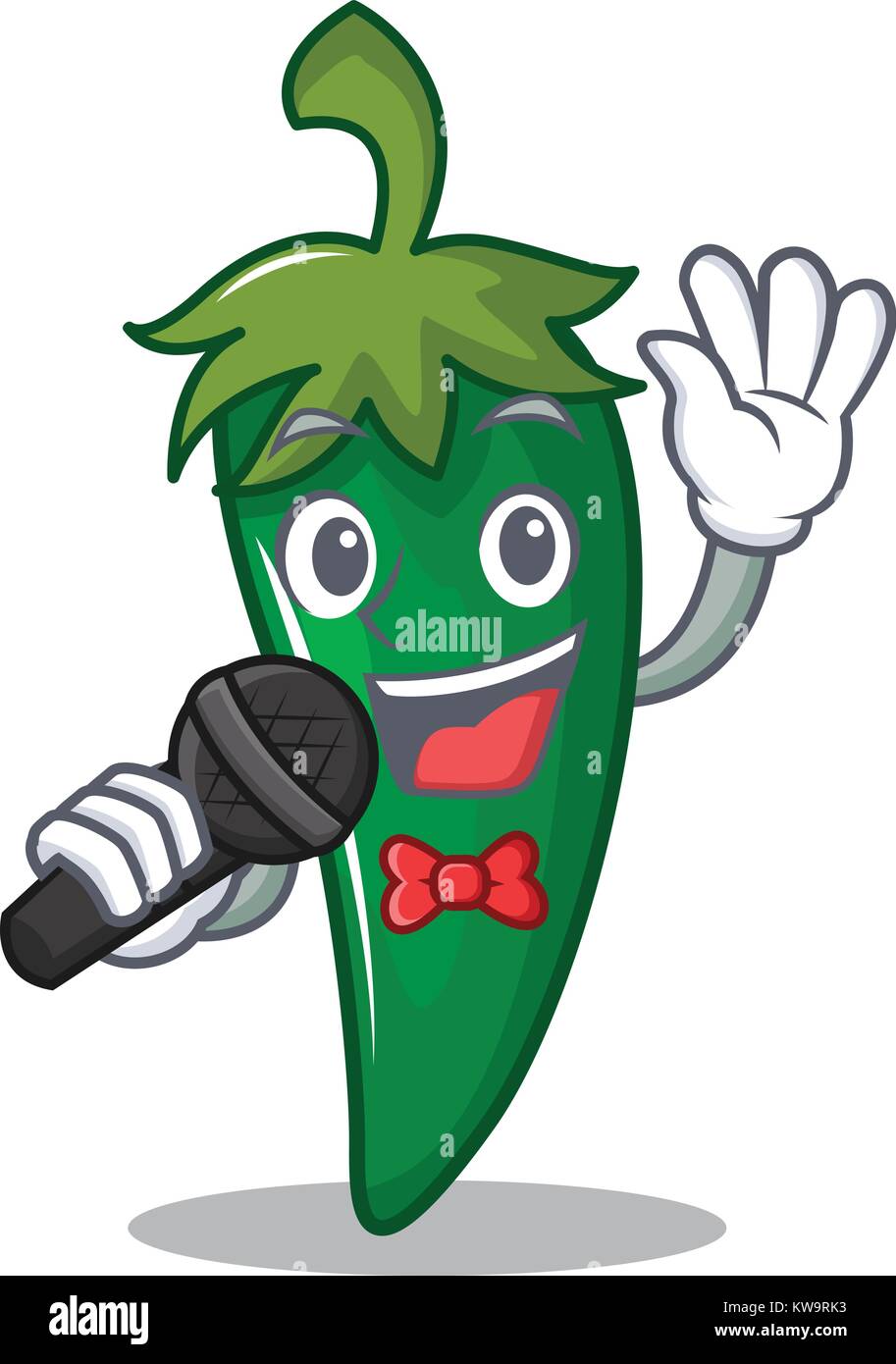 Singing green chili character cartoon Stock Vector Image & Art - Alamy