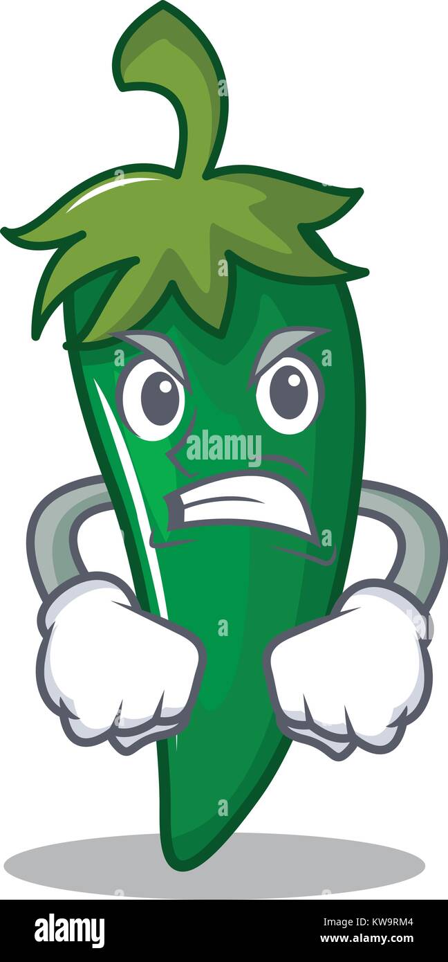 Angry green chili character cartoon Stock Vector Image & Art - Alamy
