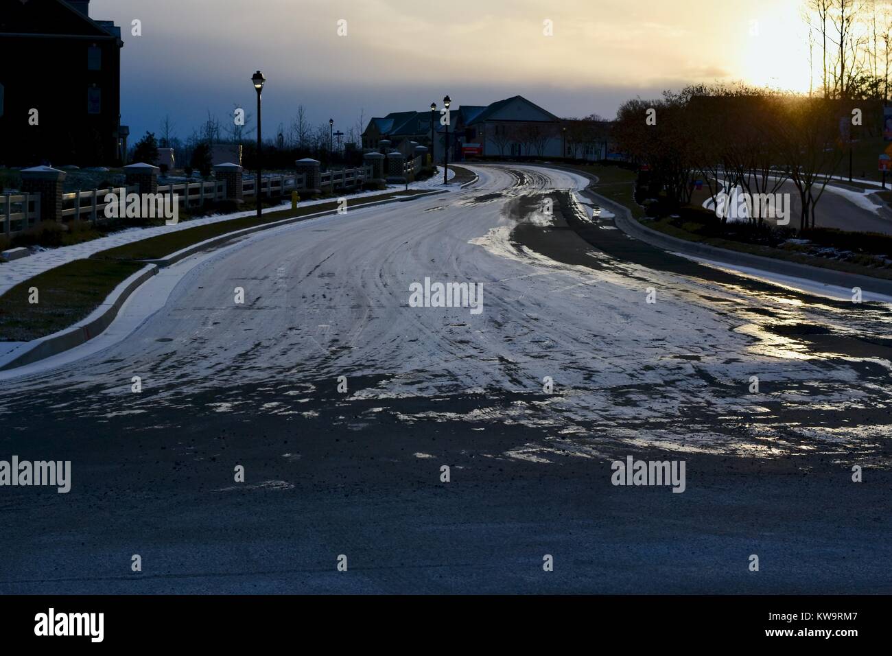 Street entrance covered in ice during a cold winter day Stock Photo - Alamy