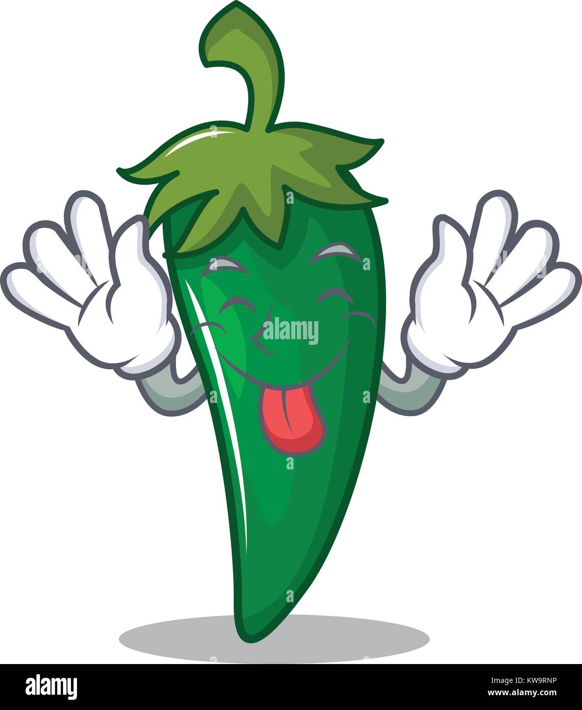 Tongue out green chili character cartoon Stock Vector Image & Art - Alamy