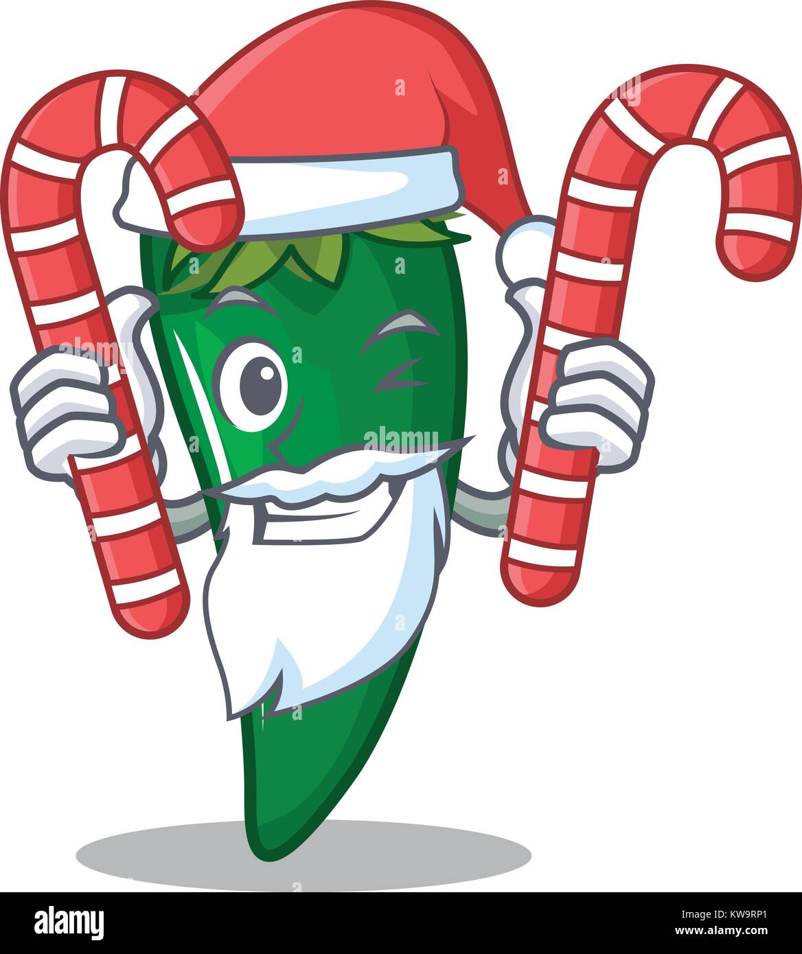 Santa with candy green chili character cartoon Stock Vector Image & Art ...