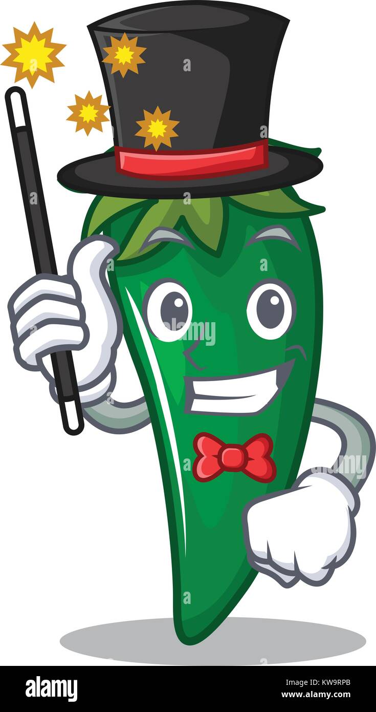 Magician green chili character cartoon Stock Vector Image & Art - Alamy