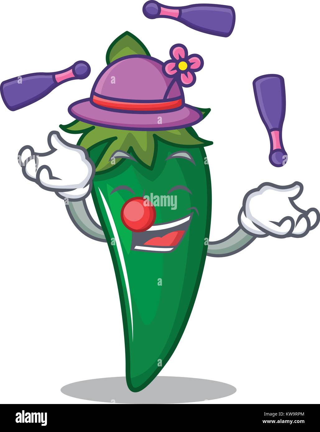 Juggling green chili character cartoon Stock Vector Image & Art - Alamy