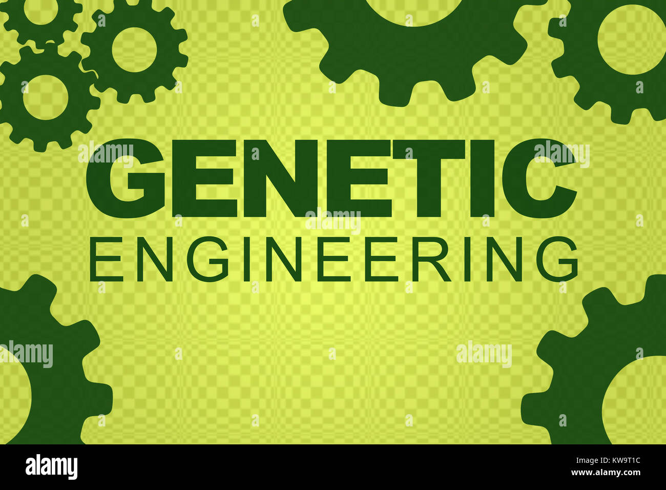 GENETIC ENGINEERING sign concept illustration with green gear wheel ...