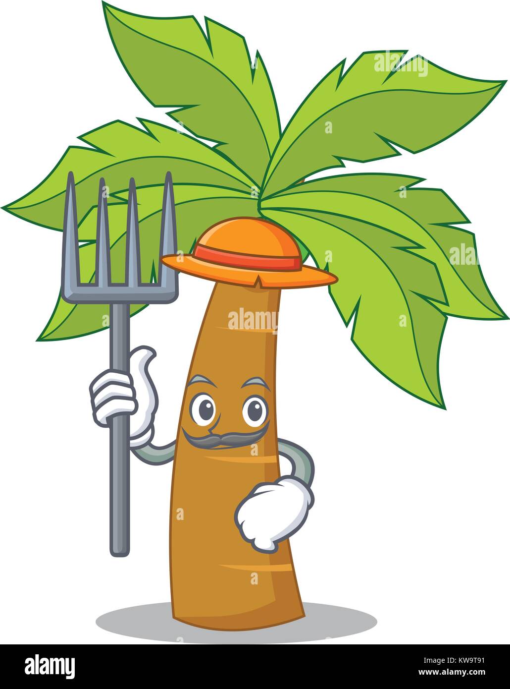 Farmer palm tree character cartoon Stock Vector Image & Art - Alamy