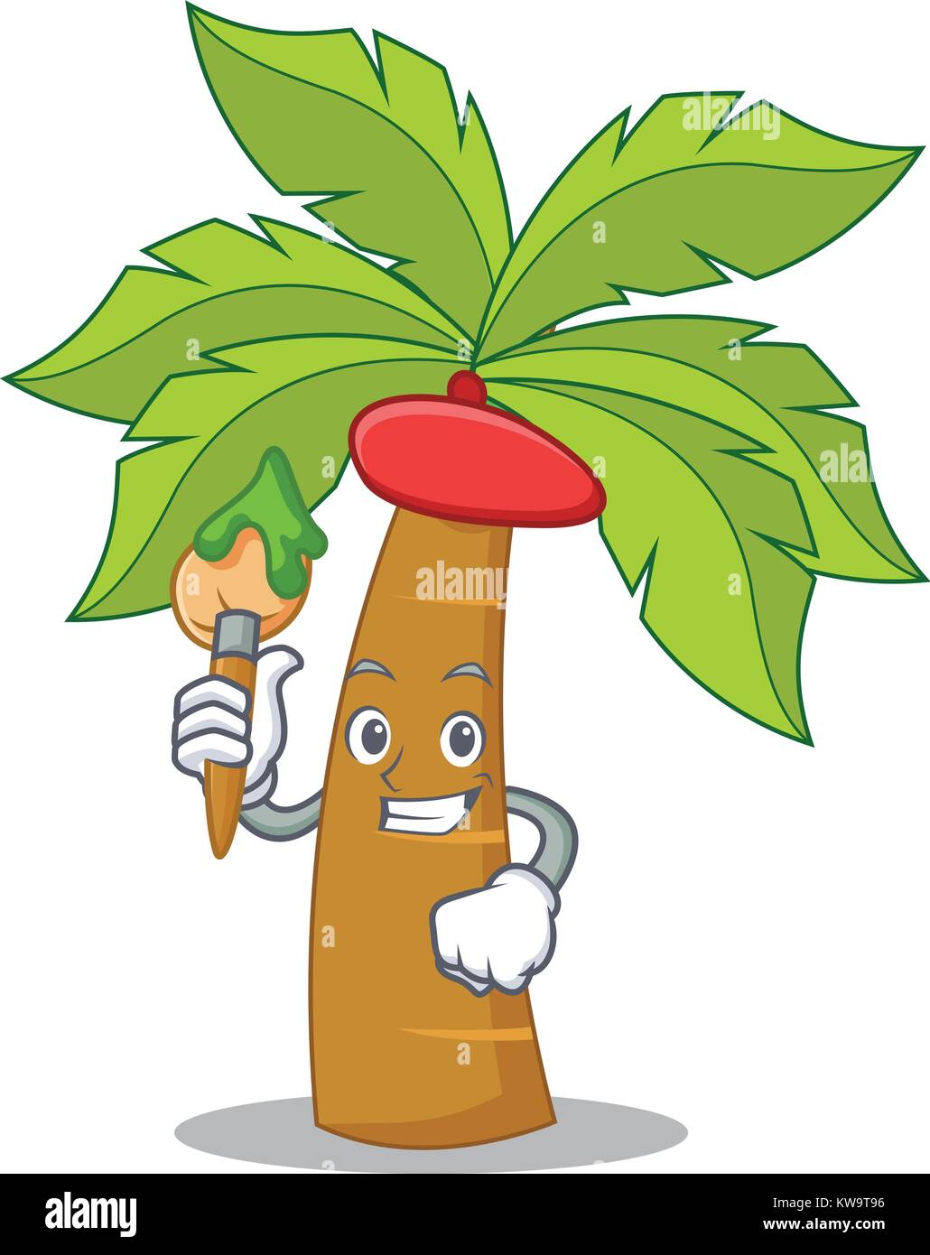 Artist palm tree character cartoon Stock Vector Image & Art - Alamy