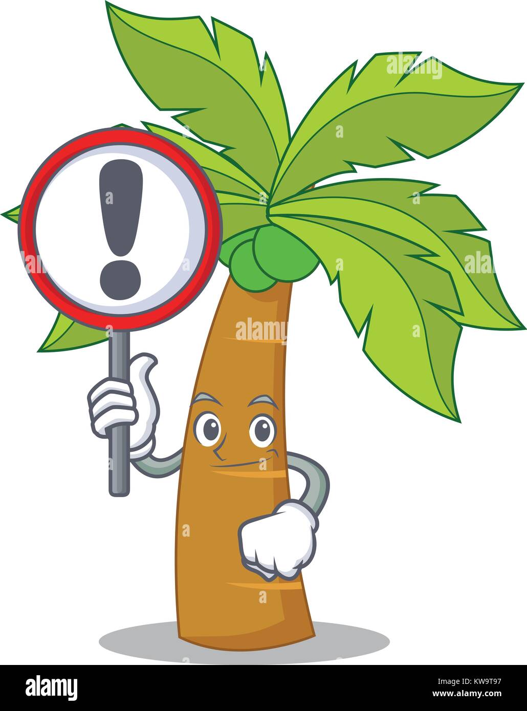 With sign palm tree character cartoon Stock Vector Image & Art - Alamy