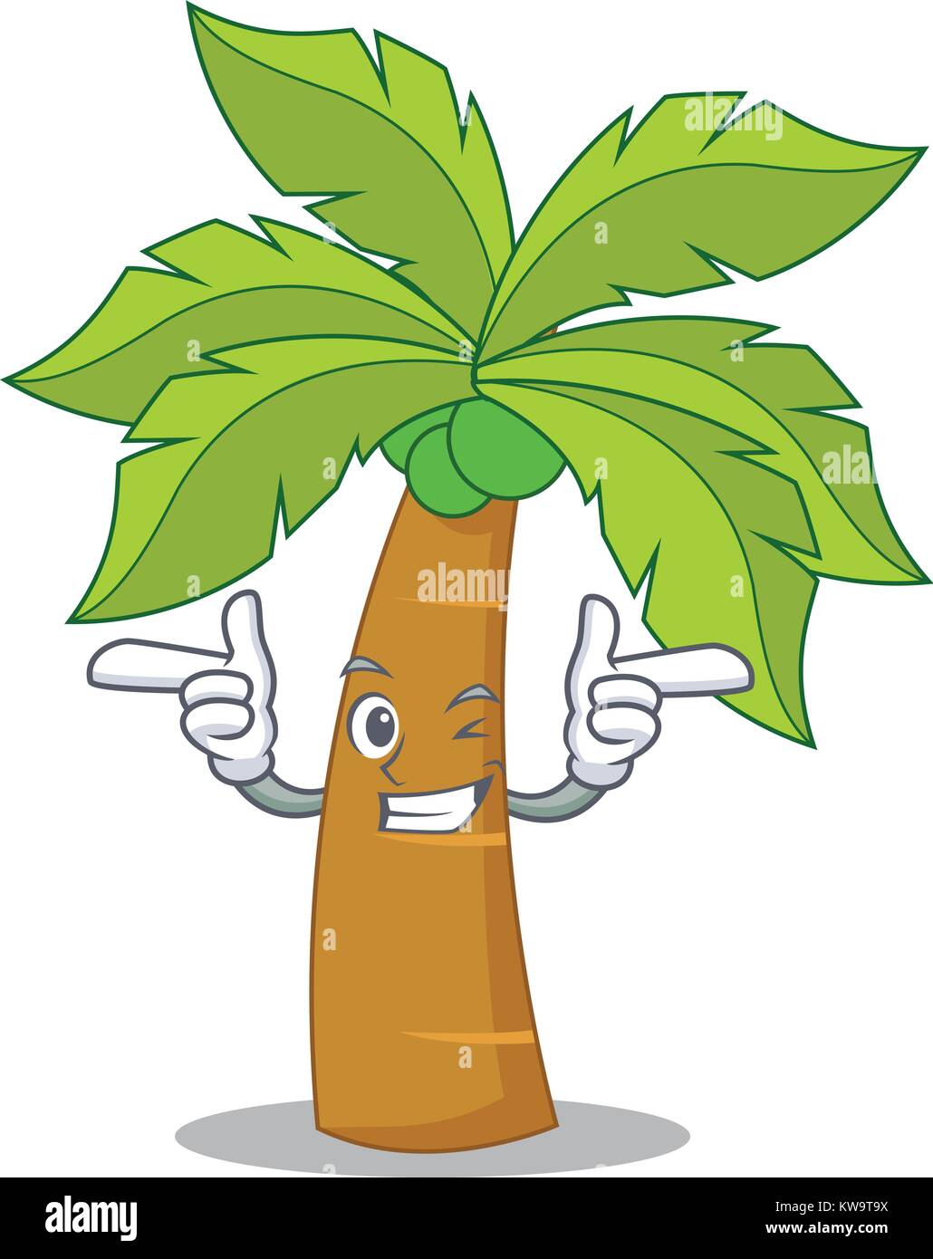 Wink palm tree character cartoon Stock Vector Image & Art - Alamy