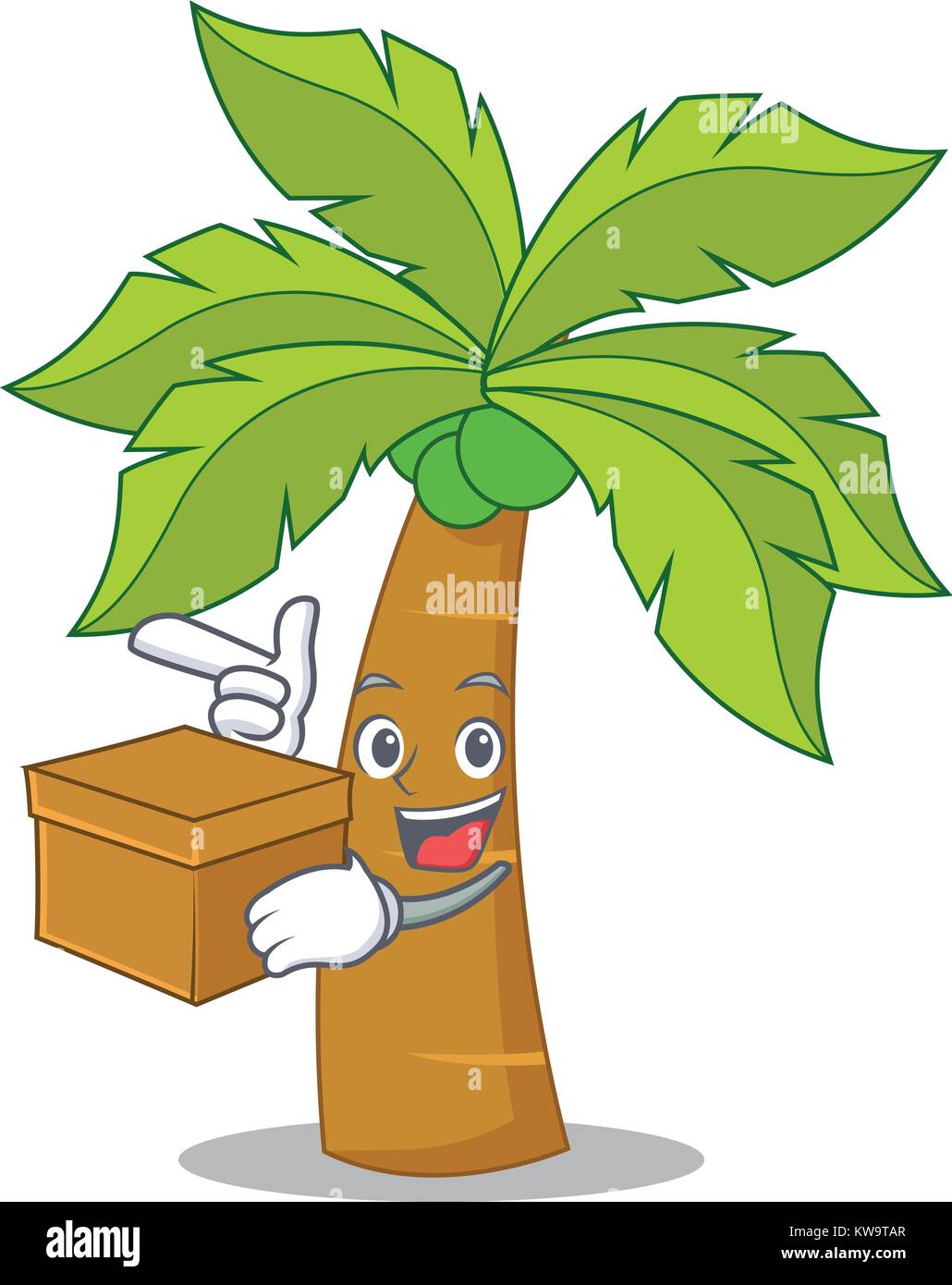 With box palm tree character cartoon Stock Vector Image & Art - Alamy