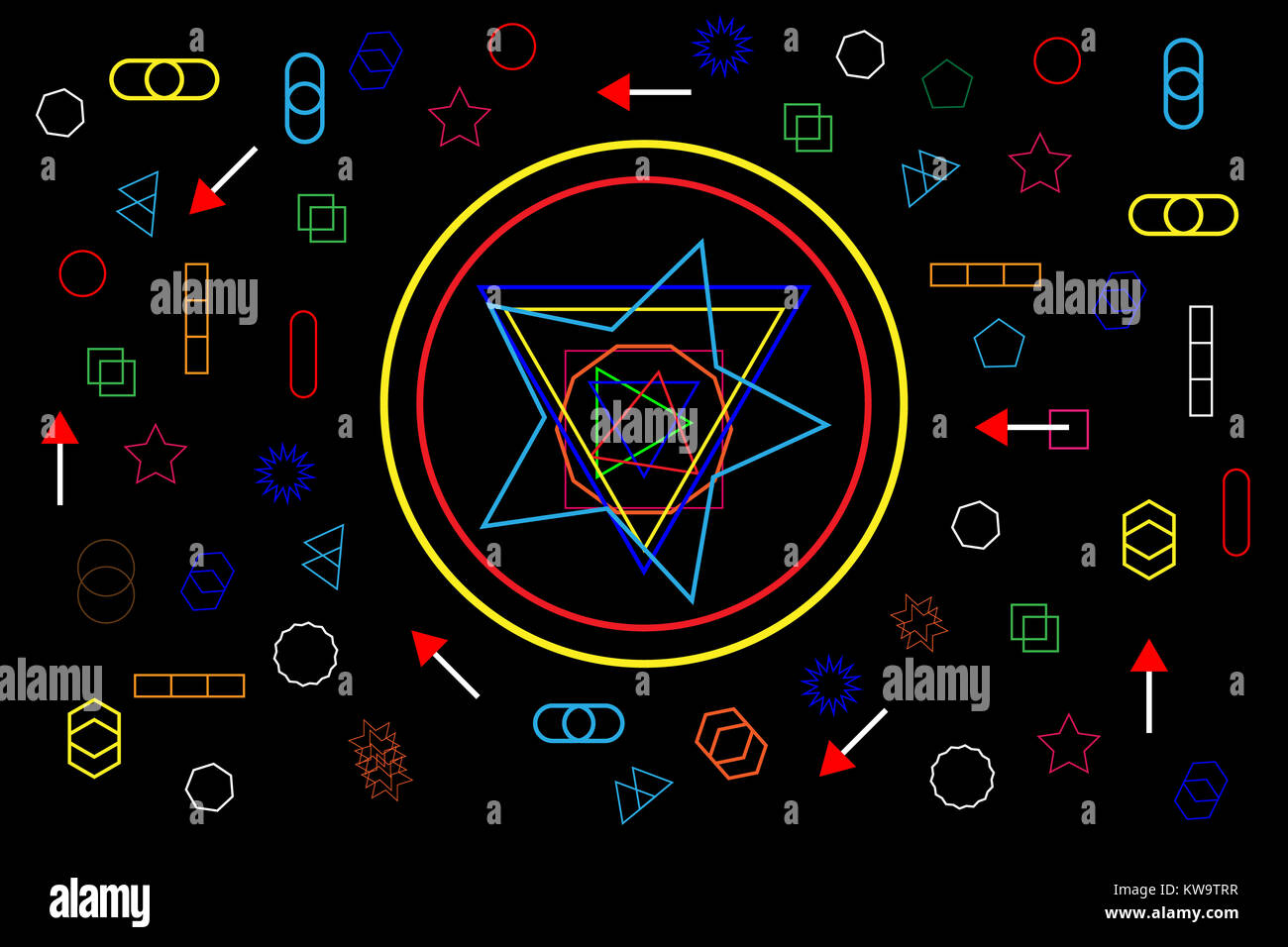 abstract concept future shapes geometry on black background. vector ...