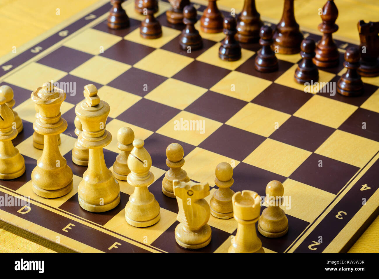 Chess Board, all figures in start position Stock Photo - Alamy