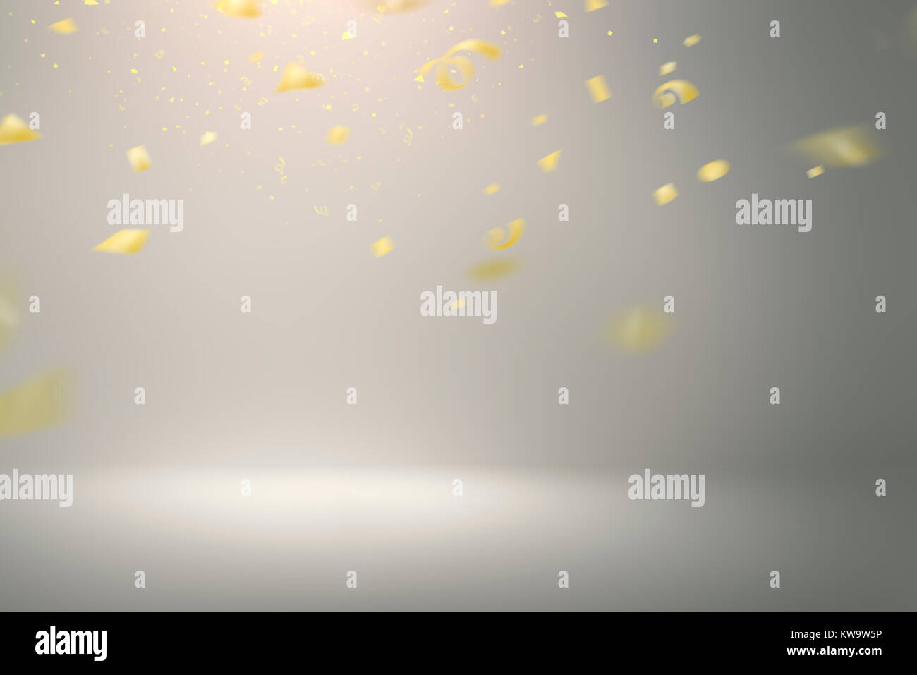 Falling gold confetti on grey background Stock Photo - Alamy