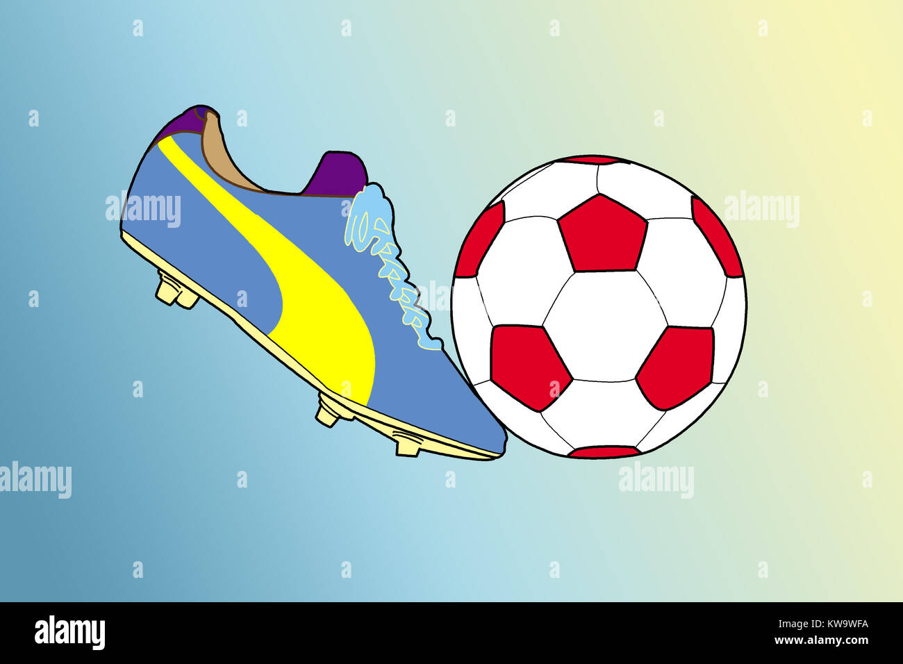 Football boot and ball Stock Photo - Alamy