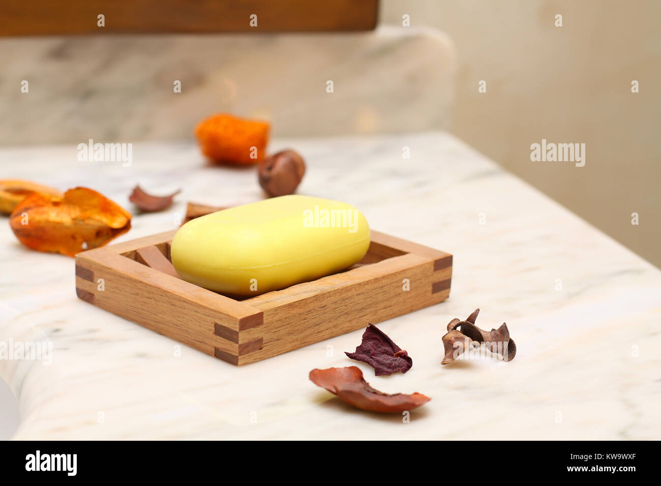 bar of natural soap in bathroom - interior detail Stock Photo - Alamy