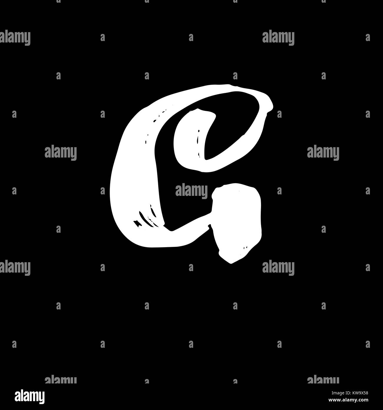 Letter G. Handwritten by dry brush. Rough strokes font. Vector ...