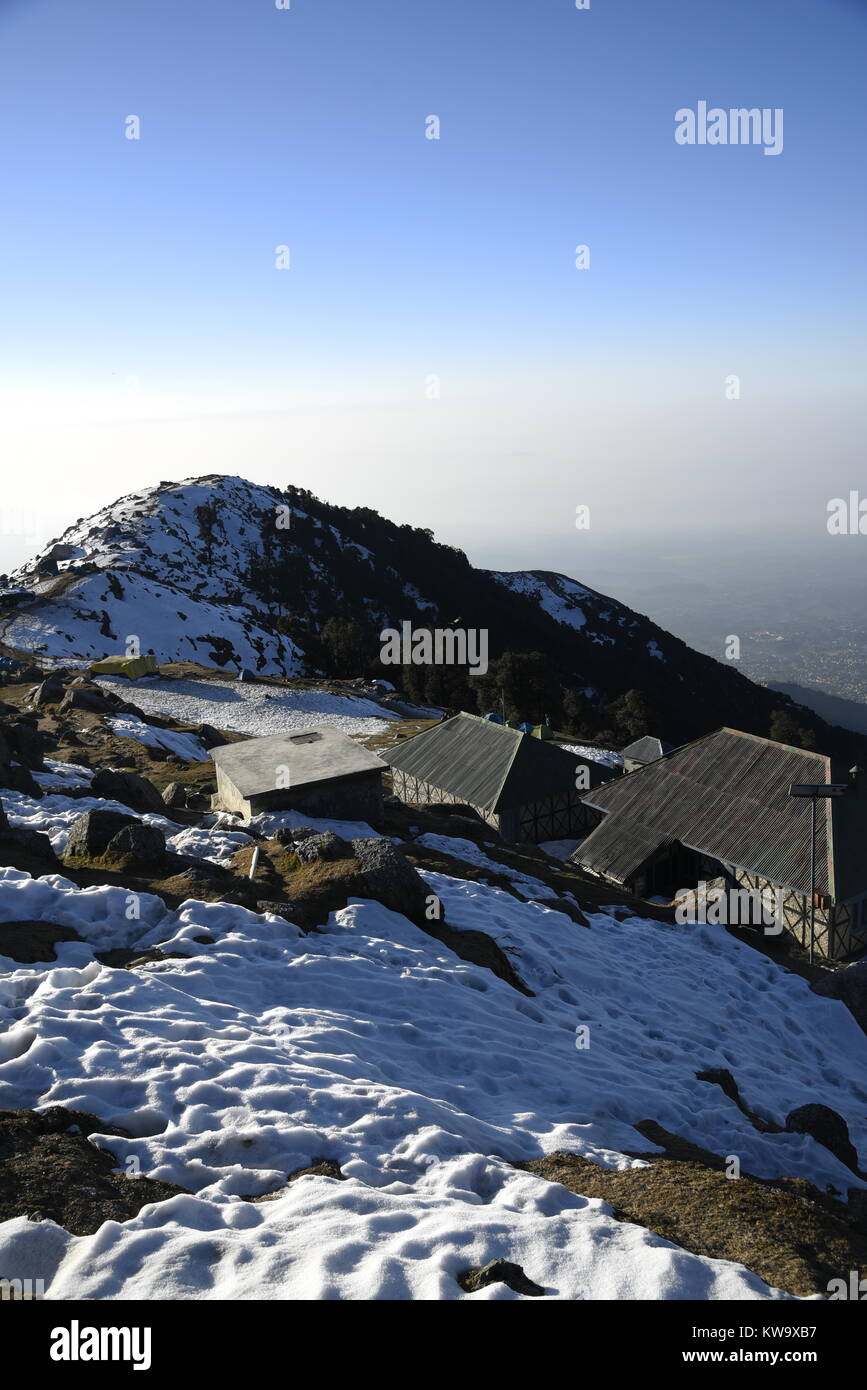 Snowfall at triund hills hi-res stock photography and images - Alamy
