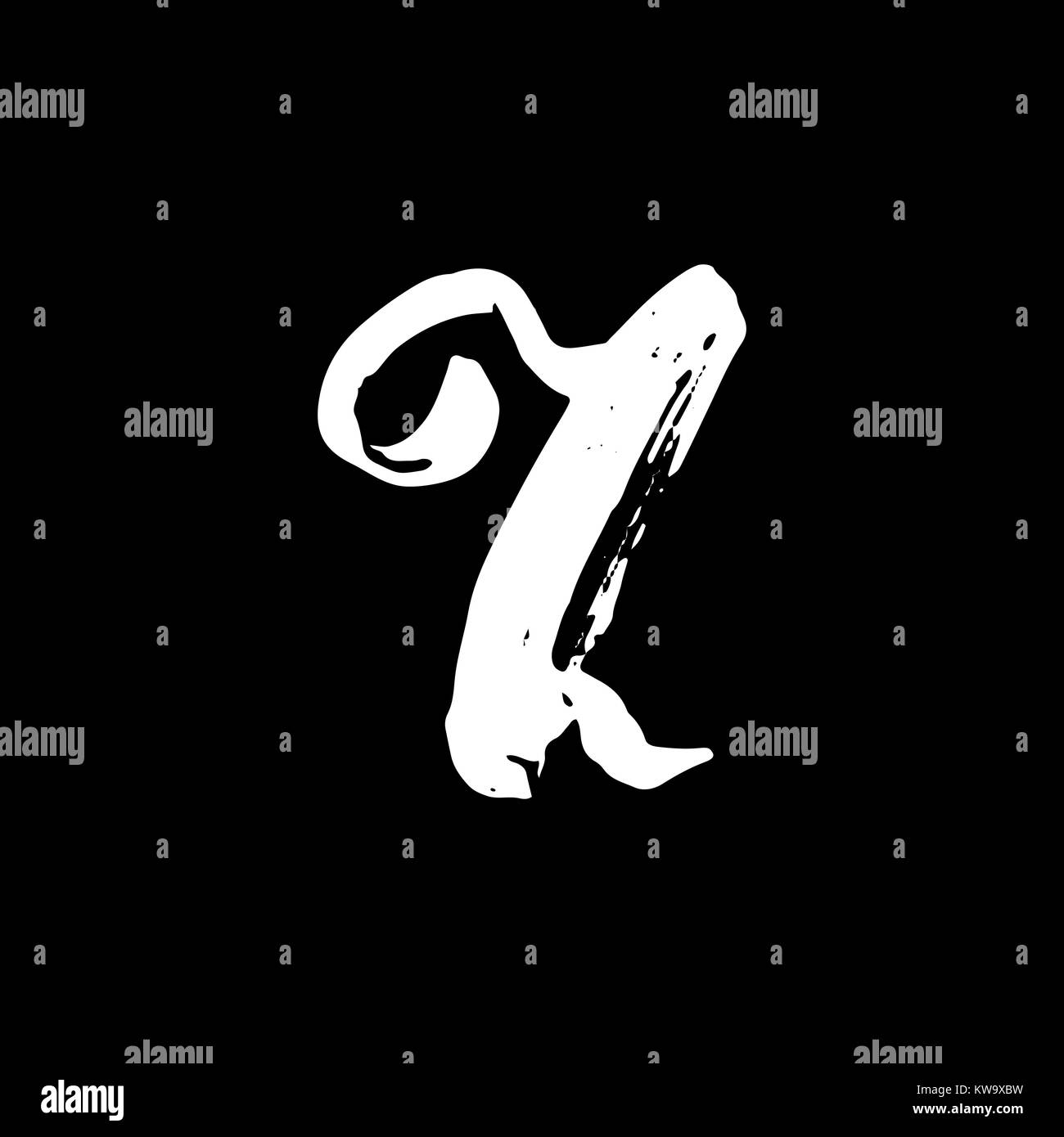 Letter Z. Handwritten by dry brush. Rough strokes font. Vector ...