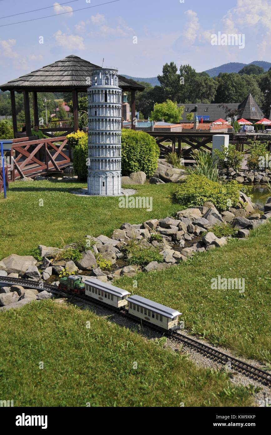The Leaning Tower of Pisa. Miniature Park "Świat Marzeń" in Inwałd ...