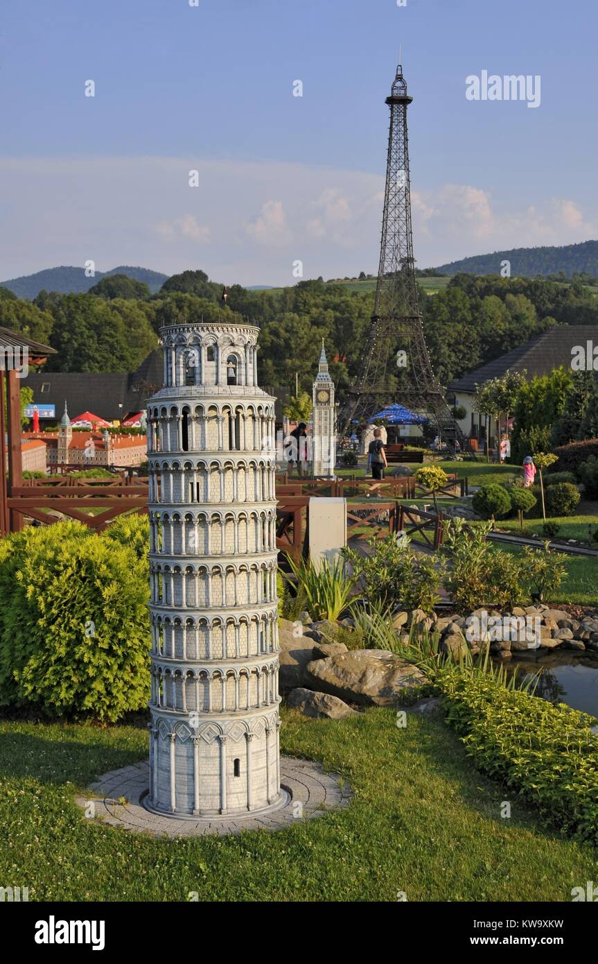The Leaning Tower of Pisa. Miniature Park "Świat Marzeń" in Inwałd ...