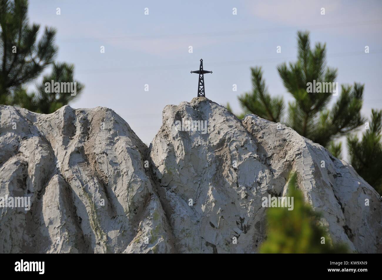 Cross on the Giewont mountain. Miniature Park "Świat Marzeń" in Inwałd ...