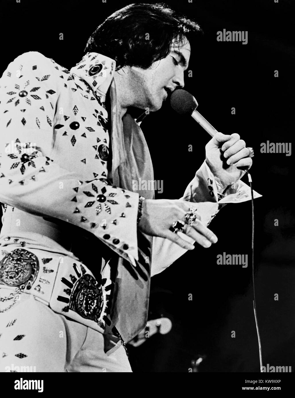Elvis on tour, elvis presley, 1972 Black and White Stock Photos ...