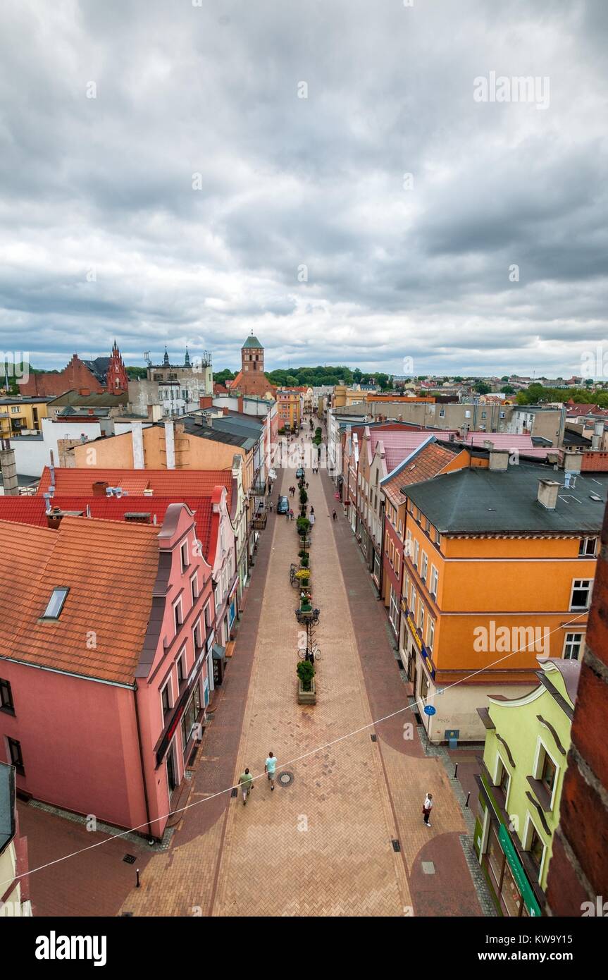 31st of January Street, the view from Czluchowska Gate. Chojnice ...